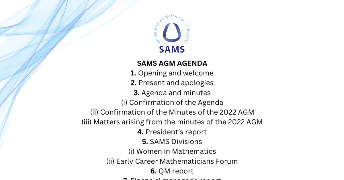 AGENDA Opening and welcome Present and apologies 3. (i) Confirmation of ...